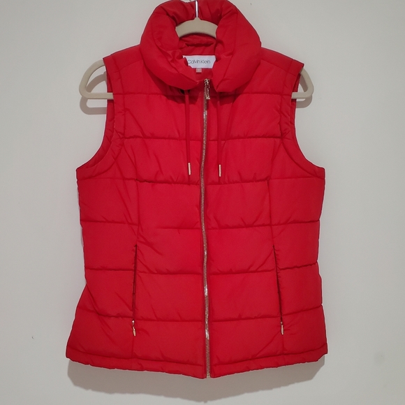 Calvin Klein | Jackets & Coats | Calvin Klein Red Puffer Vest | Poshmark